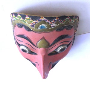 JAVA Mask,king Klava TOPENG Dance Mask,vintage Handmade Wood Sculpture ...