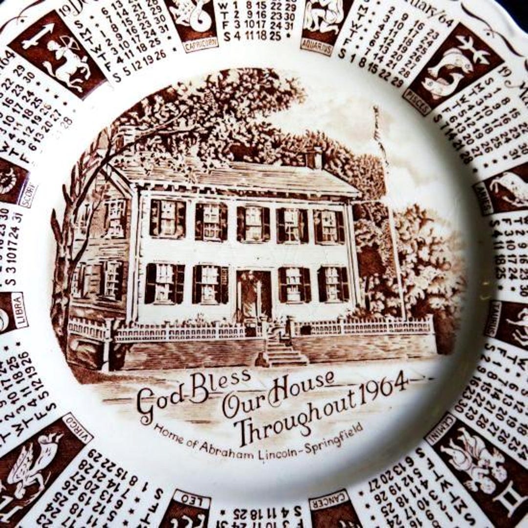 1964 ABRAHAM LINCOLN HOUSE Year Calendar With Signs of the Zodiac,9 ...