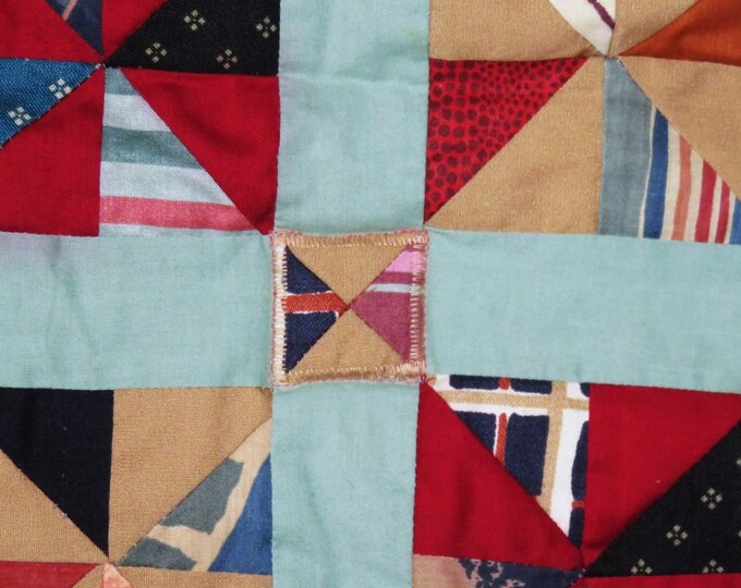 VINTAGE WALL Hanging,40"x40" Handmade Pinwheel Quilt for Wall Display ...