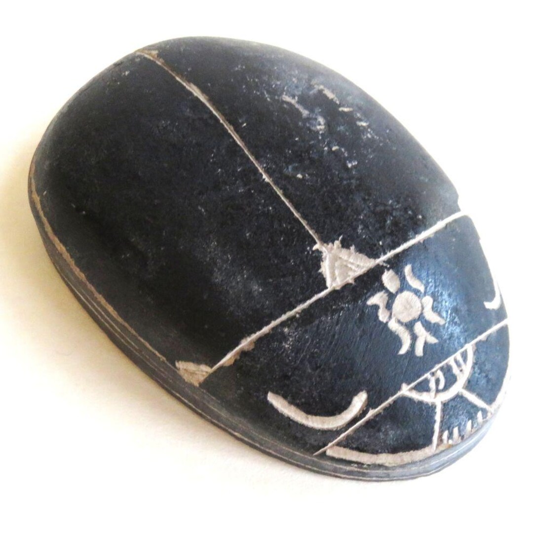 EGYPTIAN MUSEUM SCARAB Replica,vintage Hand Carved Soapstone,horizontal ...