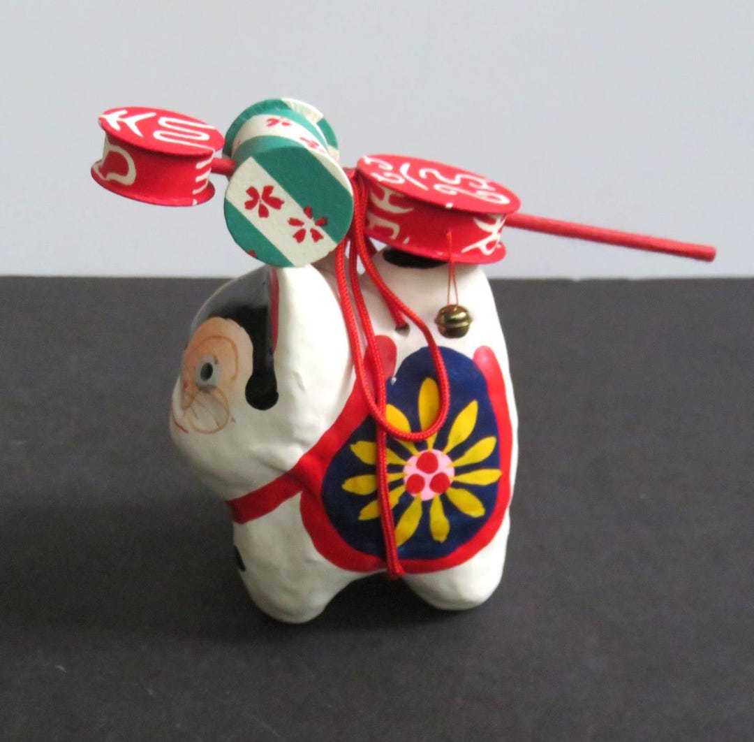 Dog FOLK ART Japan,inu Hariko Okimono Mingei,paper Mache,handmade,hand ...