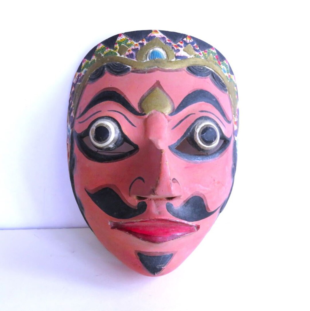 JAVA Mask,king Klava TOPENG Dance Mask,vintage Handmade Wood Sculpture ...