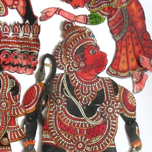 5 Big SHADOW PUPPETS India,vintage Andhra Pradesh Dance Puppets ...