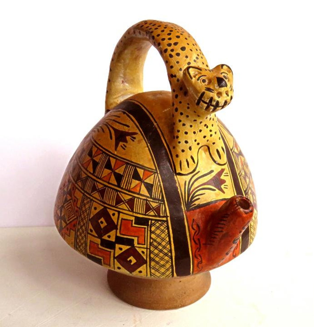JAGUAR PERU Pottery,copy of Ancient Precolumbian Folk Art Sculpture ...