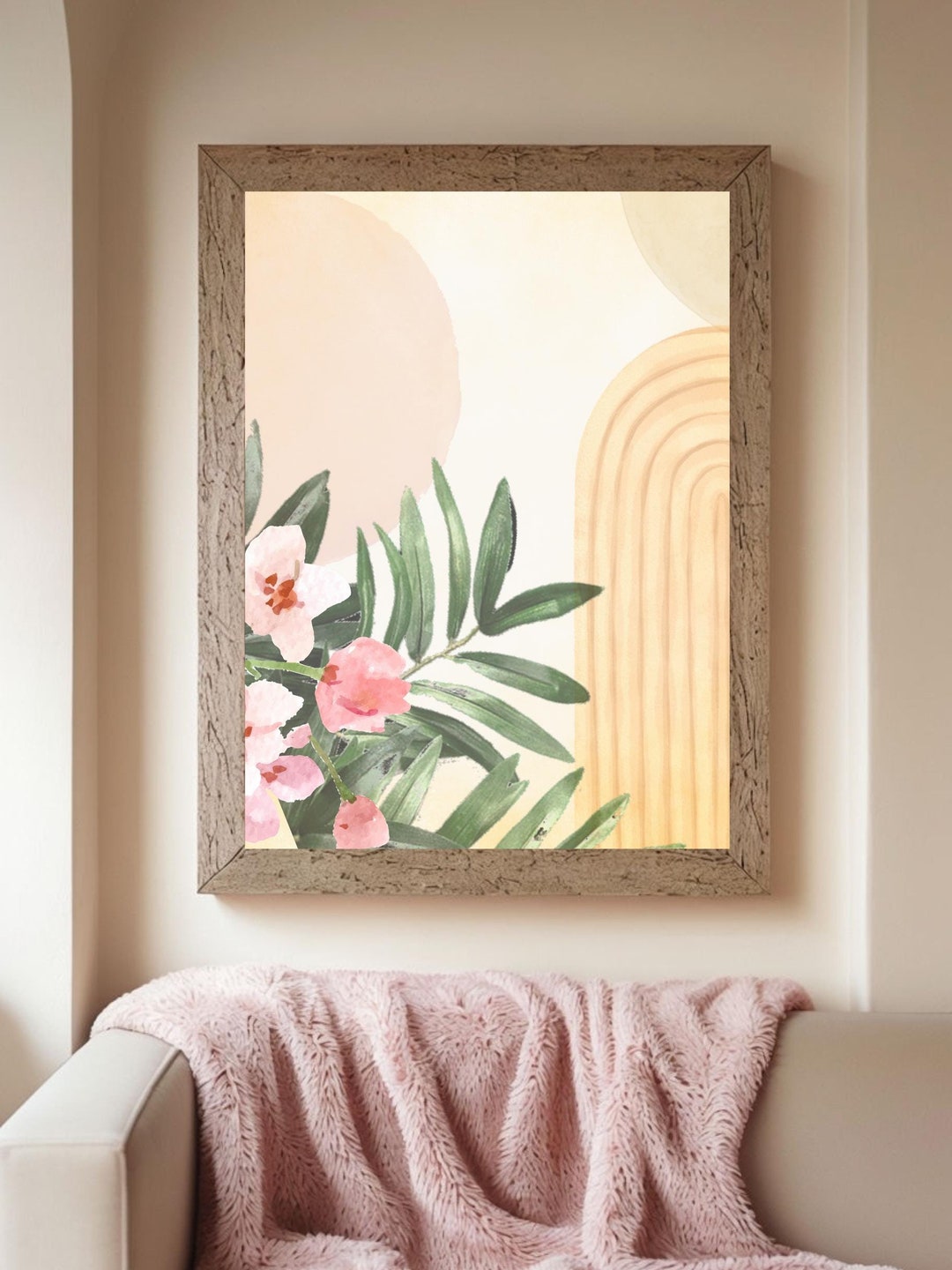 Botanical Poster Wildflower Poster Rust Color Wall Art Aura Poster ...