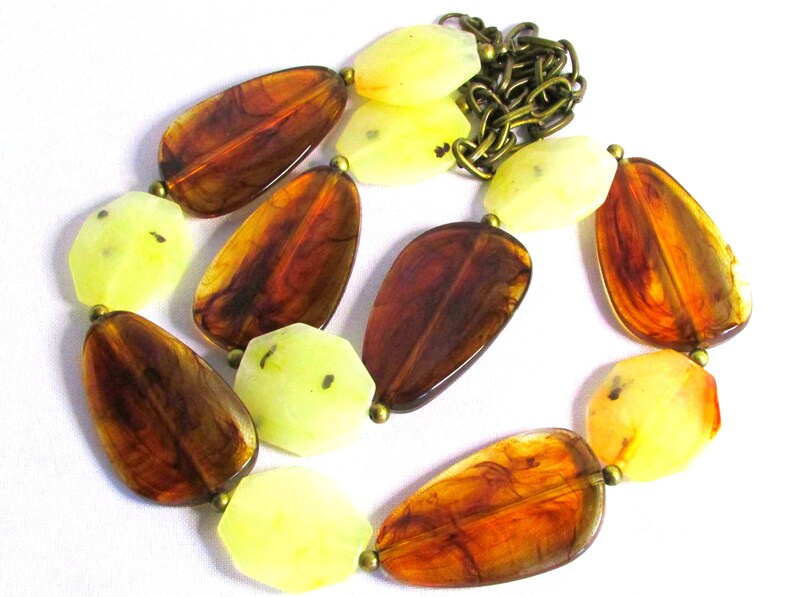 Vintage Huge Chunky Acrylic Beaded Chain Necklace on Etsy With ...