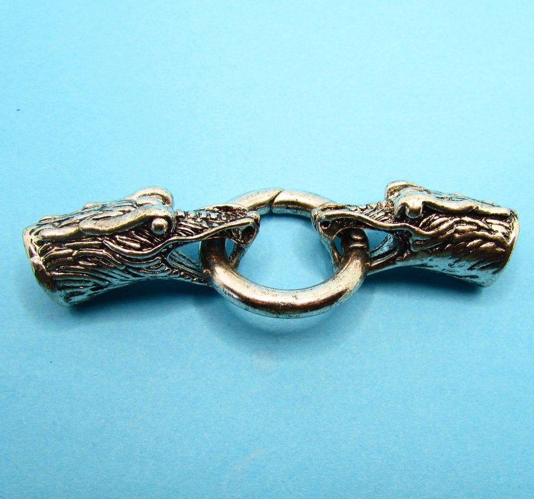 Dragon Head Serpent Large Clasp for Leather Work Bracelet on Etsy by ...