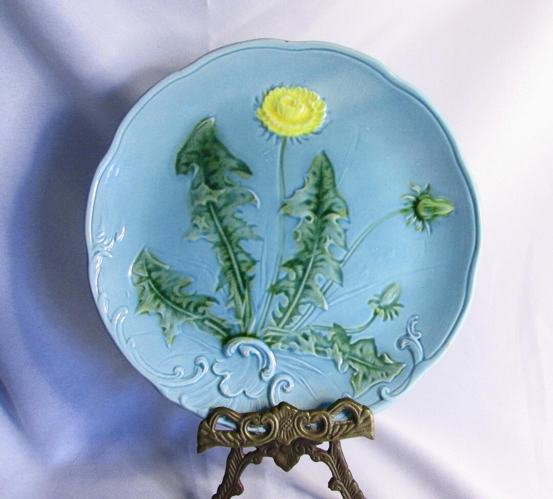 Vintage 9 Blue German Majolica Dandelion Plate by Zell on Etsy by ...