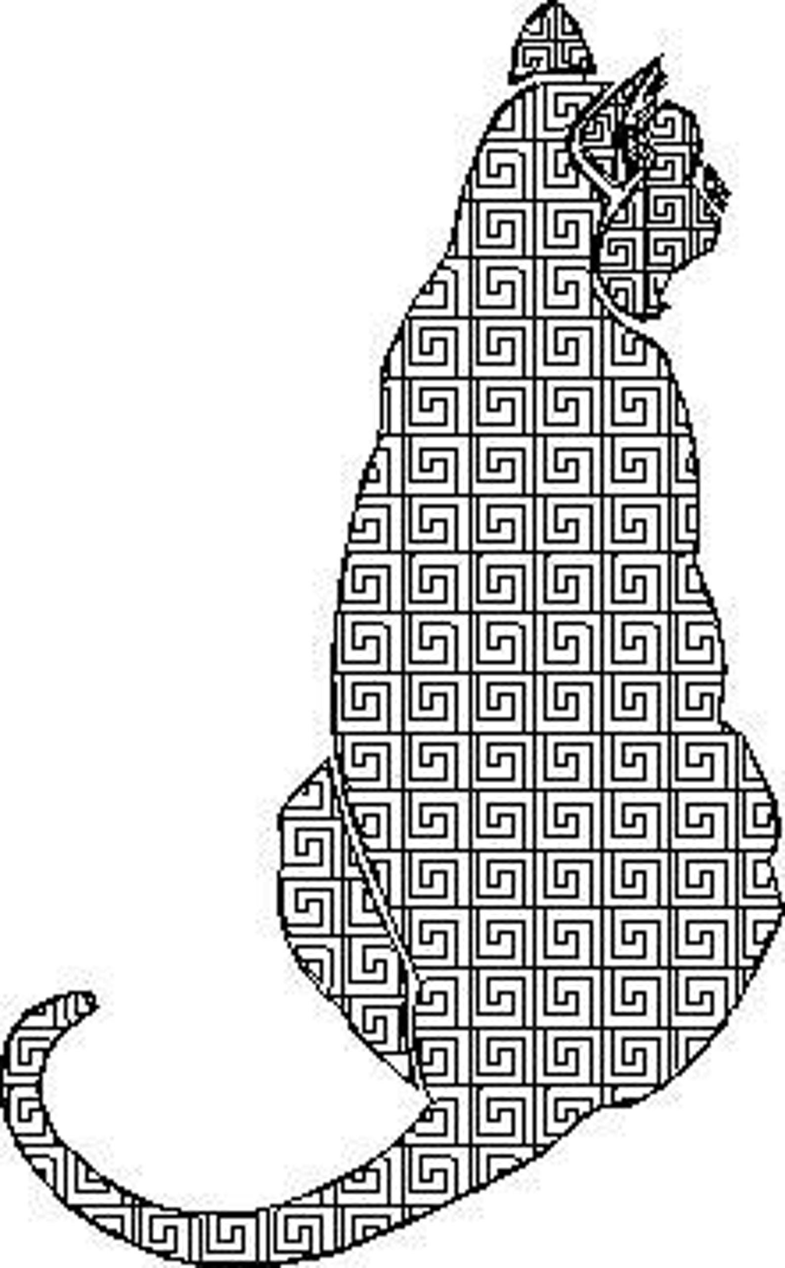 Elegant Cat Blackwork Machine Embroidery Design - Etsy