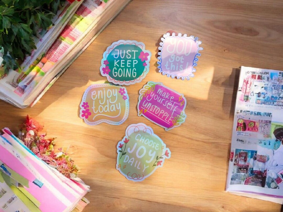 Lucky 7 - Pick ANY 7 Motivation Stickers L Rainbow Holographic ...