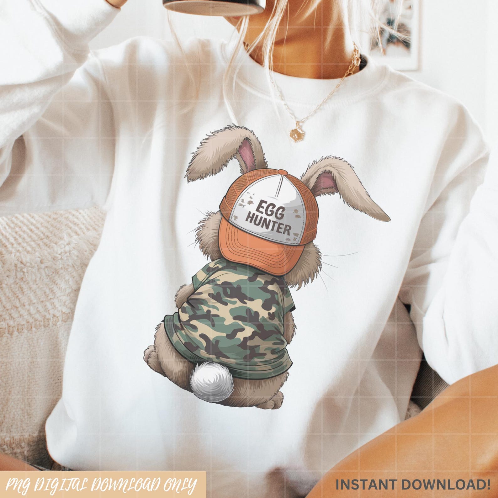 Egg Hunter PNG, Camo Bunny Clipart, Hunting Easter Bunny, Country ...