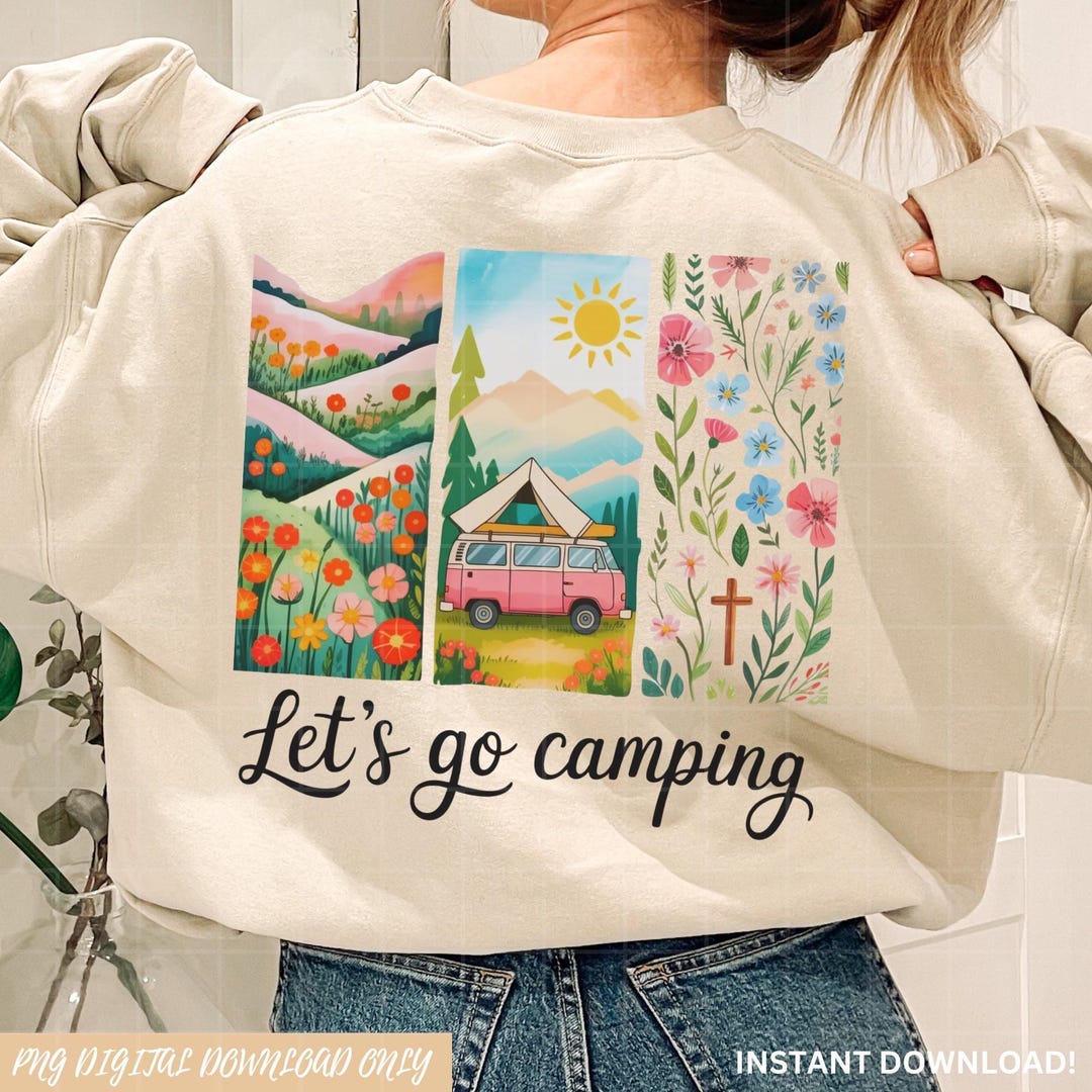 Christian Camping PNG, Let's Go Camping Van Sublimation, Faith ...