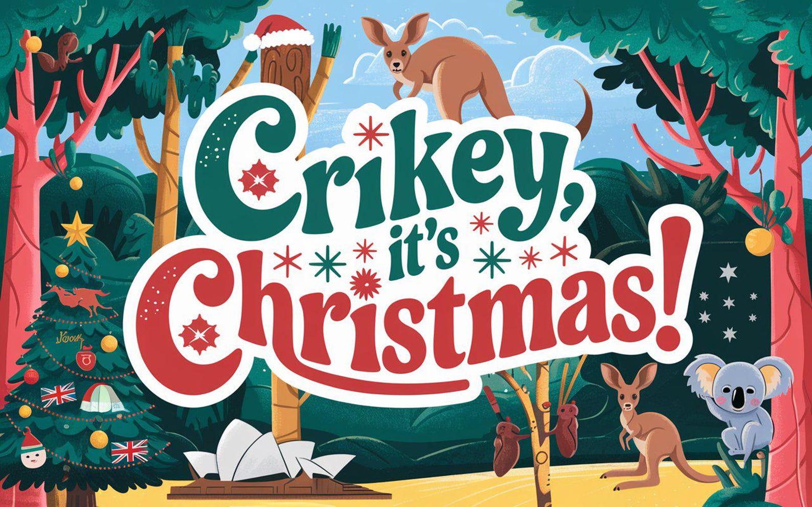 Crikey It's Christmas Edible Image Cake Topper Print - Etsy