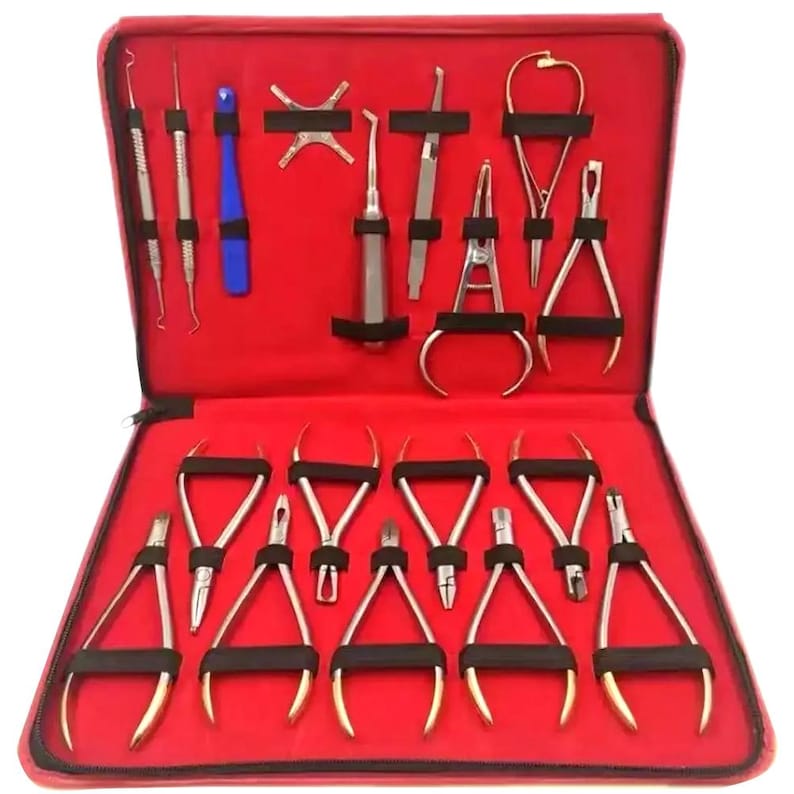 Dental Orthodontics Pliers Set 18pcs Orthodontic Forceps Distal End ...