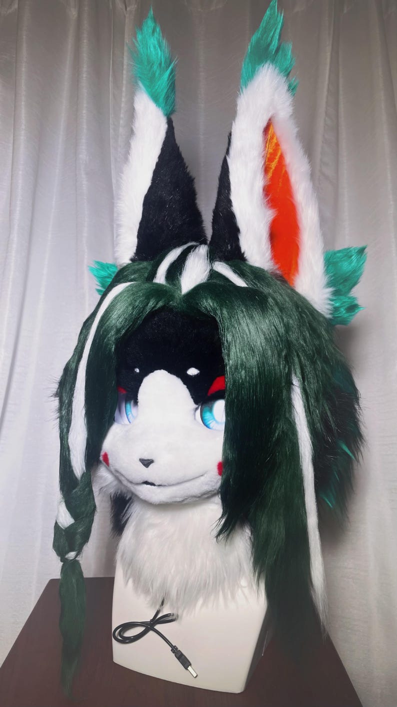 Leaf Fox Fursuit Head With Follow Eyes & Built-in Fan - Etsy