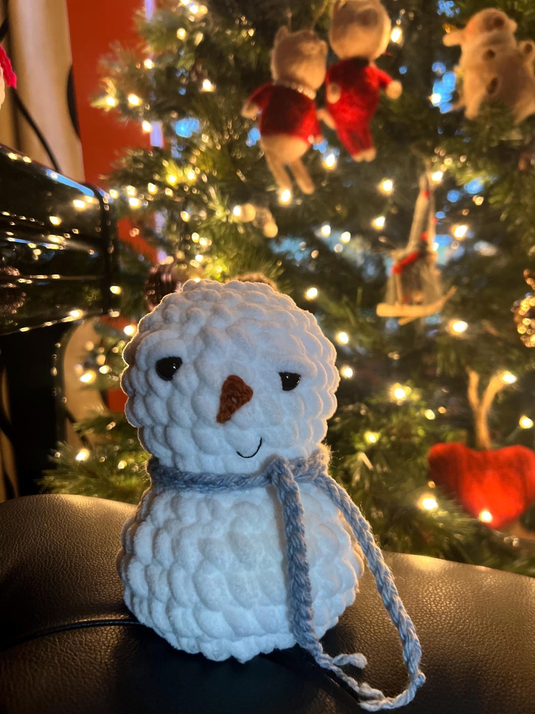 Crochet Snowman Christmas Decoration, Beanie Bottom, Amigurumi, Cute ...