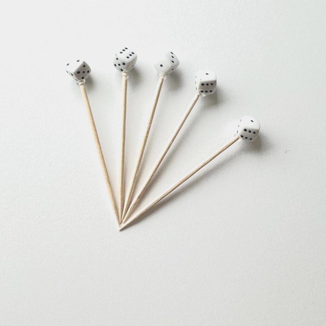 Dice Cocktail Toothpicks - Set of 25 - Casino Theme Party Picks - Food ...