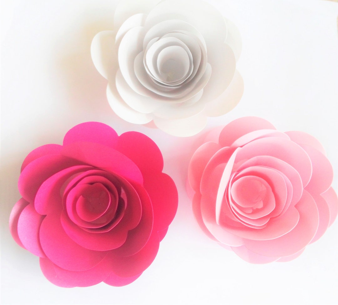 Large Paper Roses - Set of 4 - Etsy