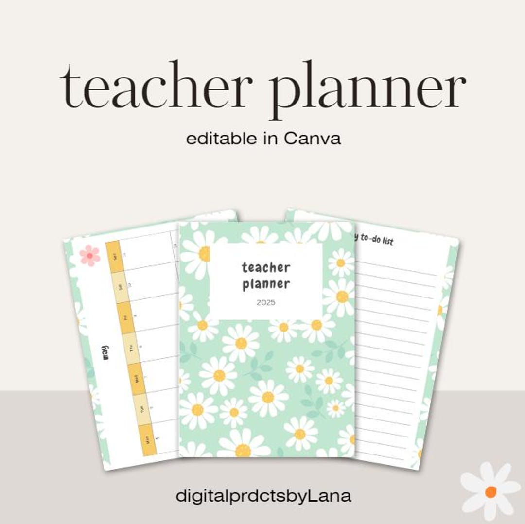 Teacher Planner. Teacher Planner Flowers, to Do List, Year Planner - Etsy