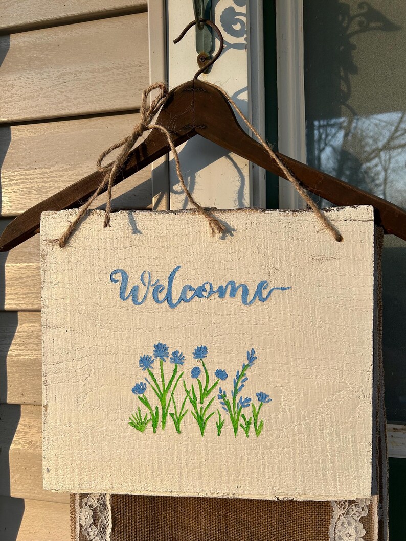 Spring Welcome Sign - Flowers - Etsy