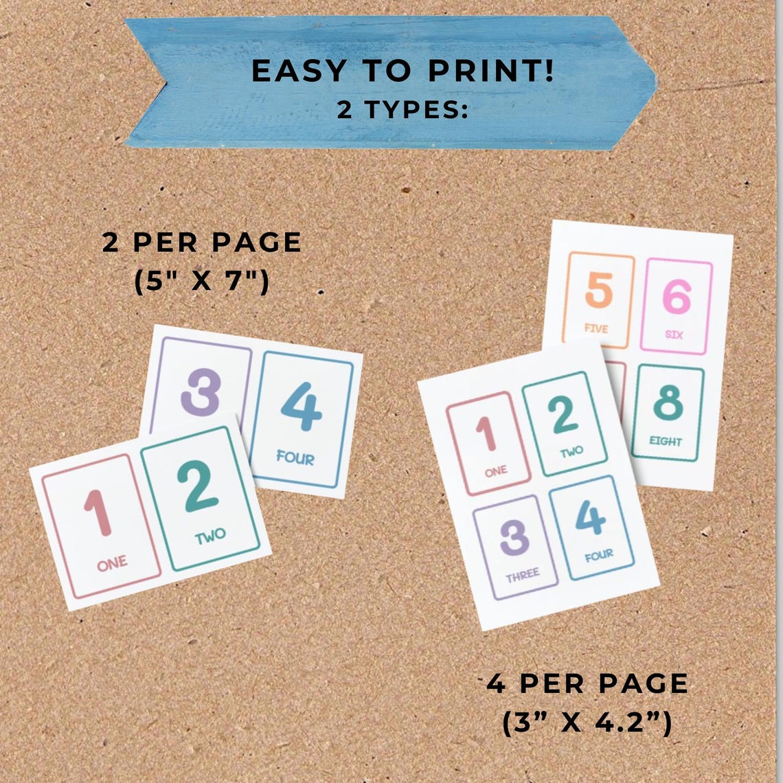 Number Flashcards, Printable Download Flash Cards, Number Cards 1-20 ...