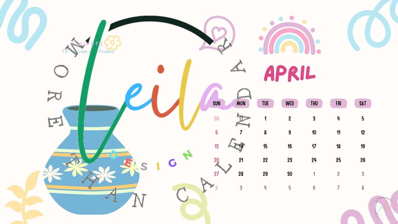 2025 Colorable Interactive Calendar | Adorable Kids Wall Planner ...