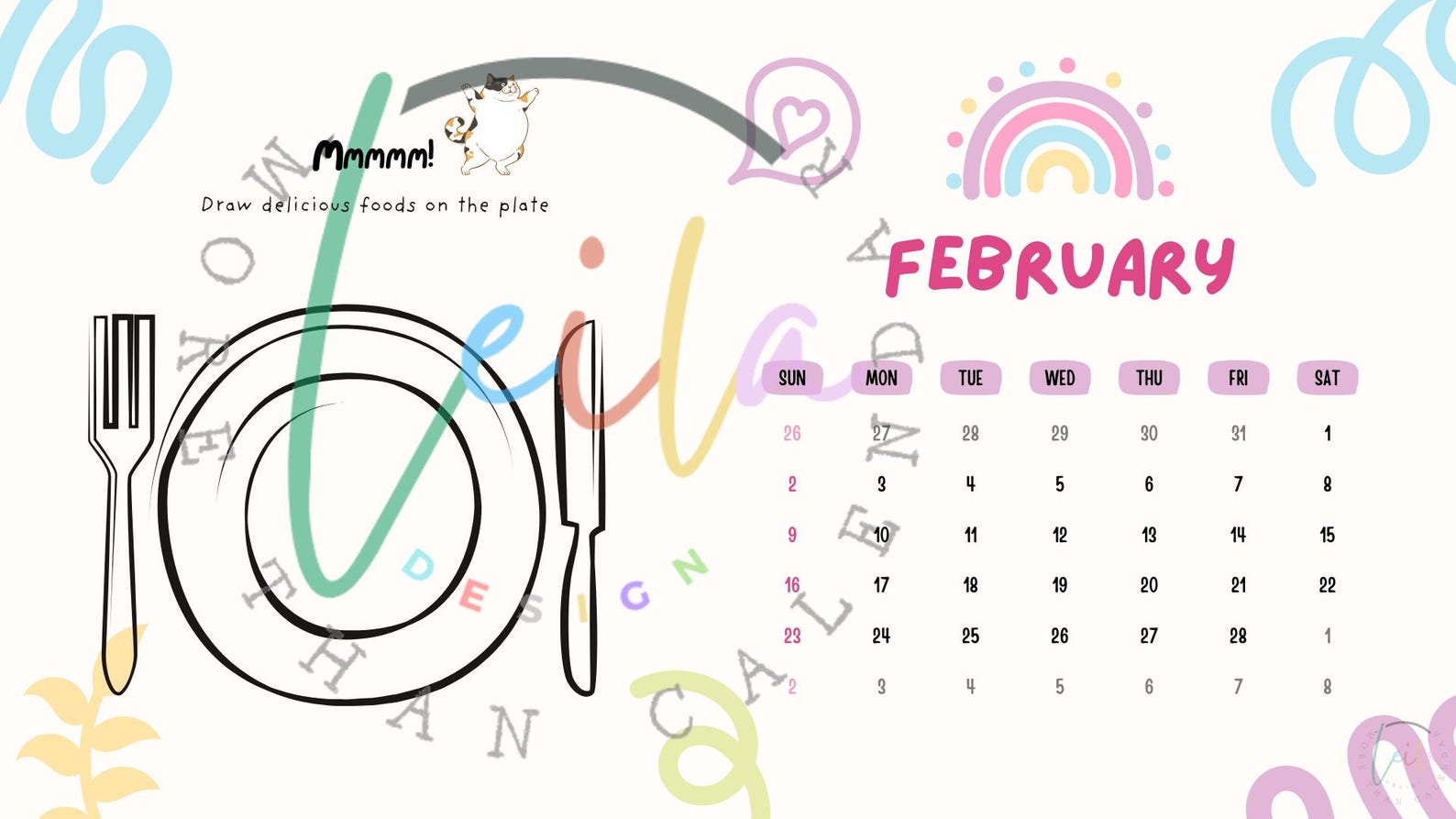 2025 Colorable Interactive Calendar | Adorable Kids Wall Planner ...