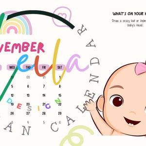2025 Colorable Interactive Calendar | Adorable Kids Wall Planner ...