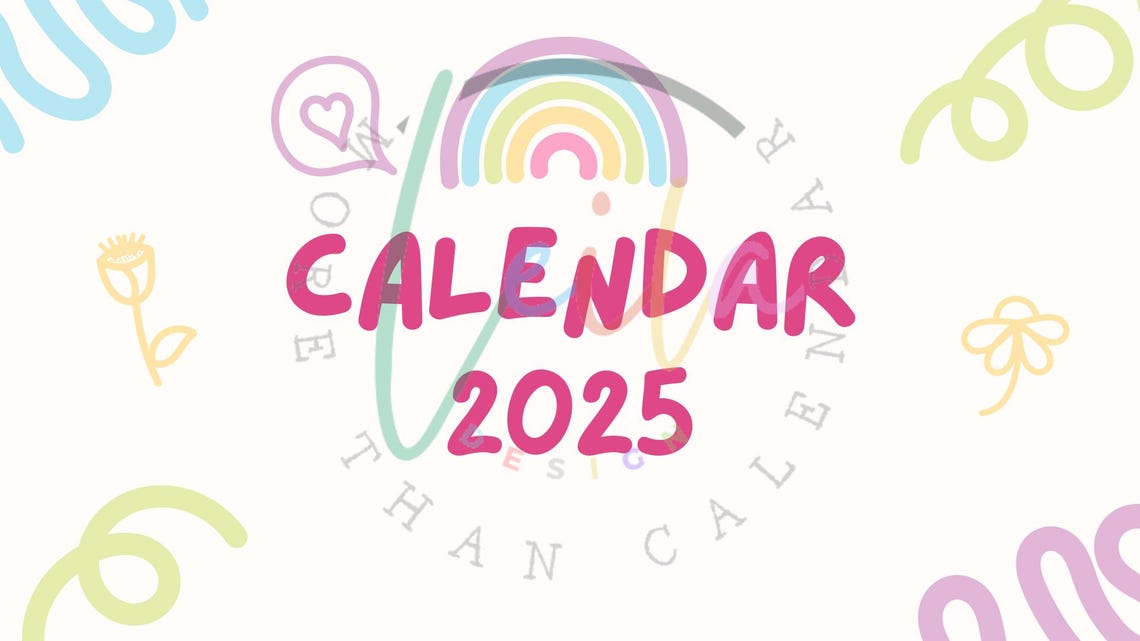 2025 Colorable Interactive Calendar | Adorable Kids Wall Planner ...