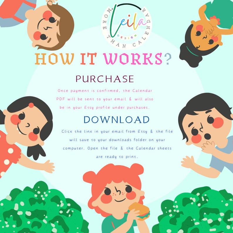 2025 Colorable Interactive Calendar | Adorable Kids Wall Planner ...