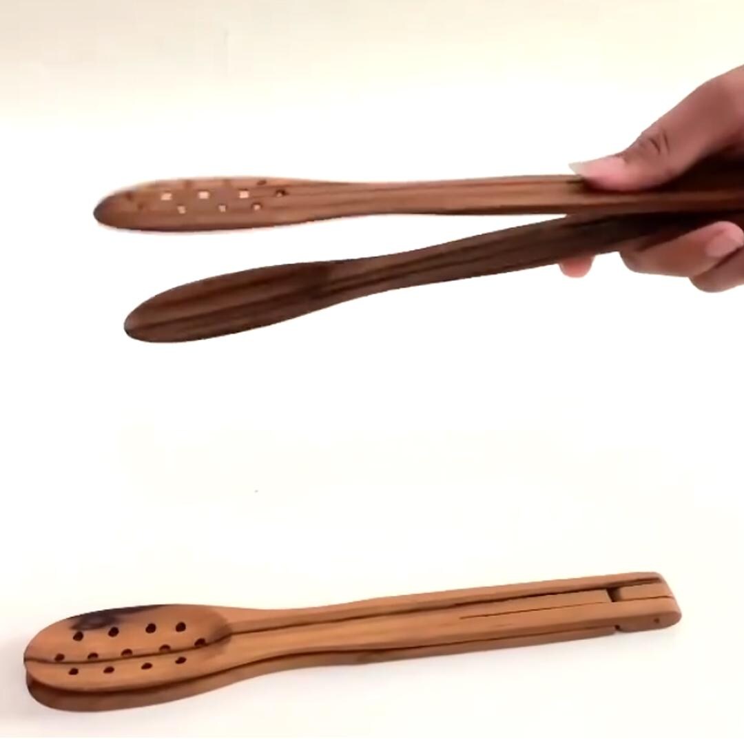 Handcrafted Teak Wood Tongs Safe and Elegant Tool for Toasters - Etsy