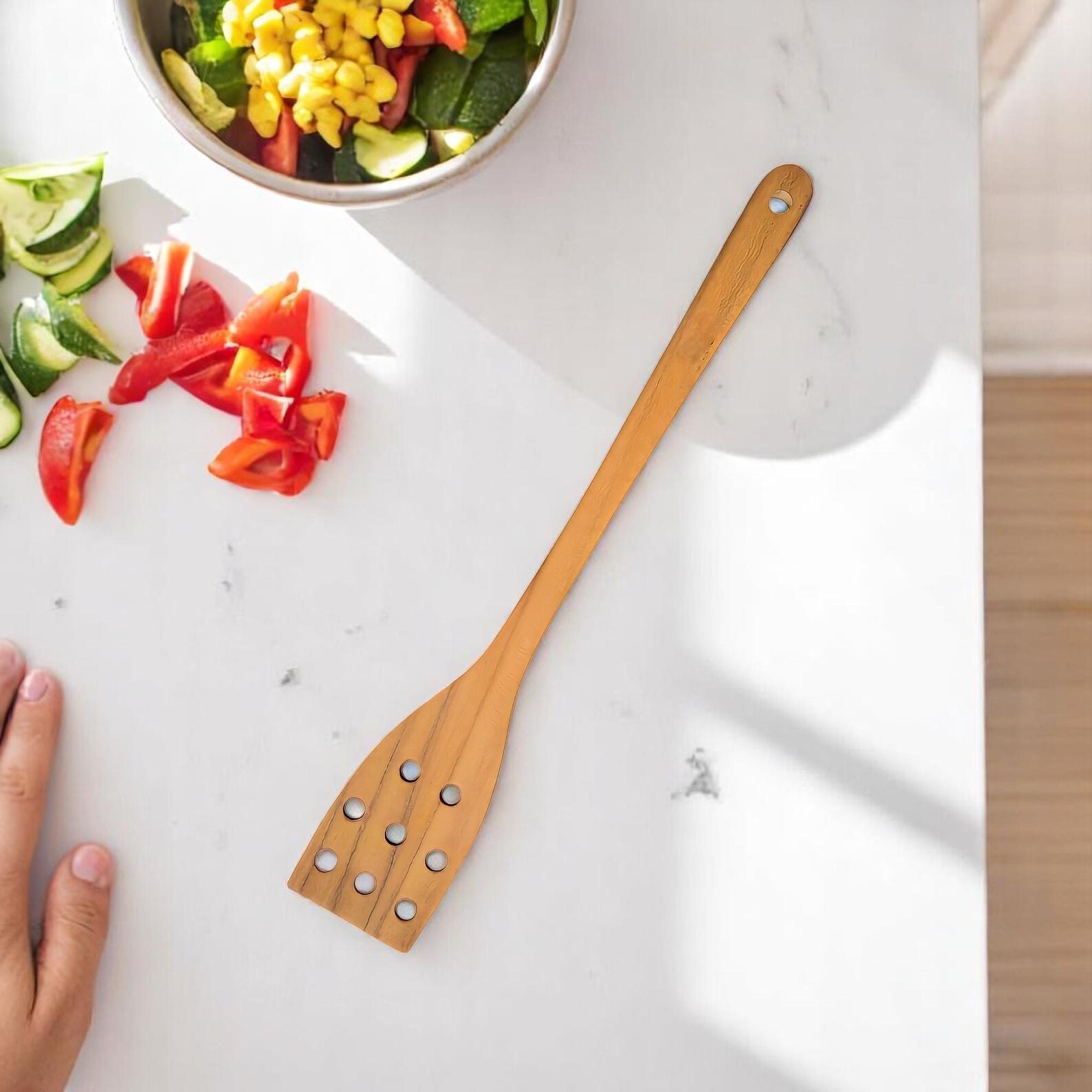 Handmade Teak Wood Spatula – Natural Wooden Turner for Everyday Cooking ...