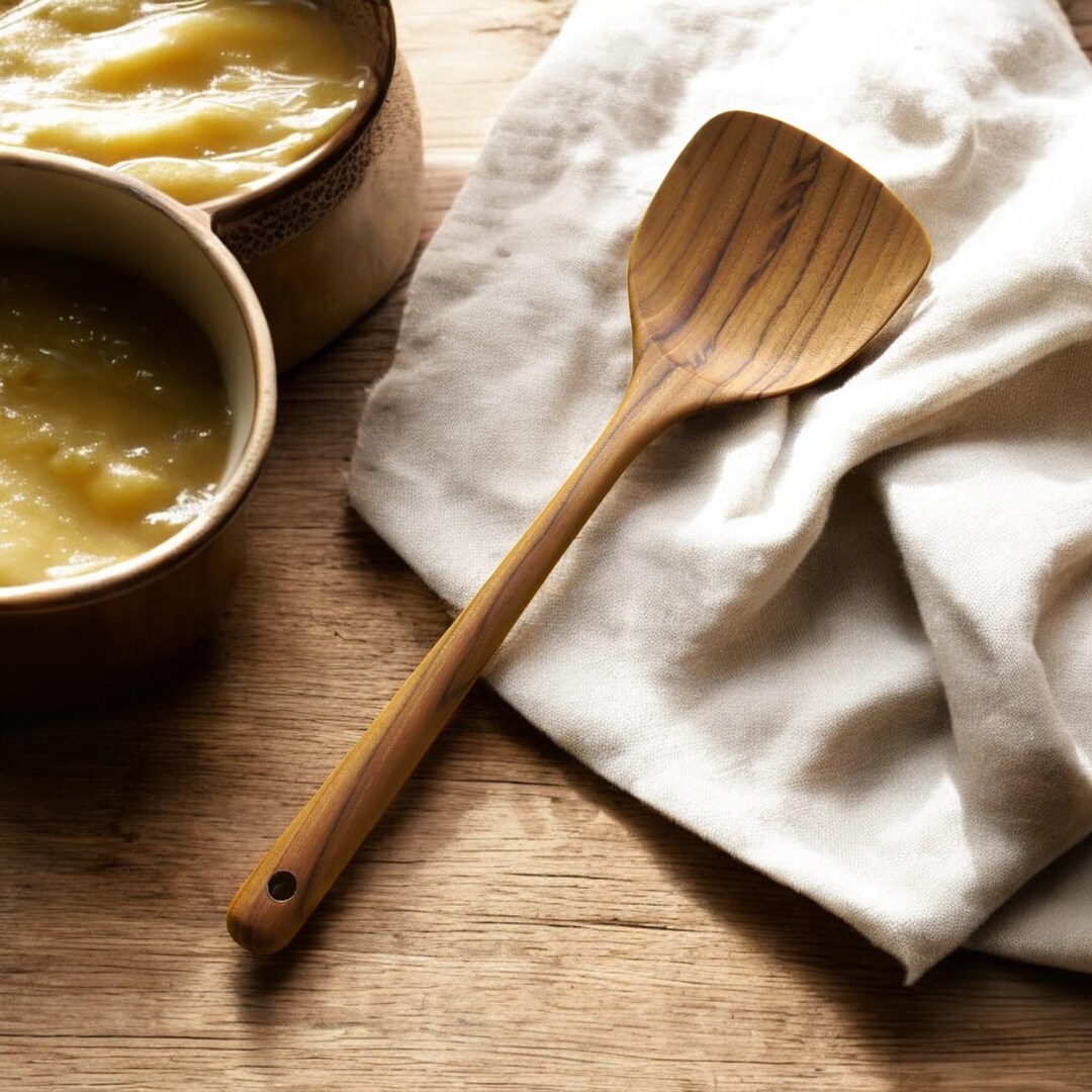 Handcrafted Wooden Flat Spatula – Durable, Natural, and Perfect for ...