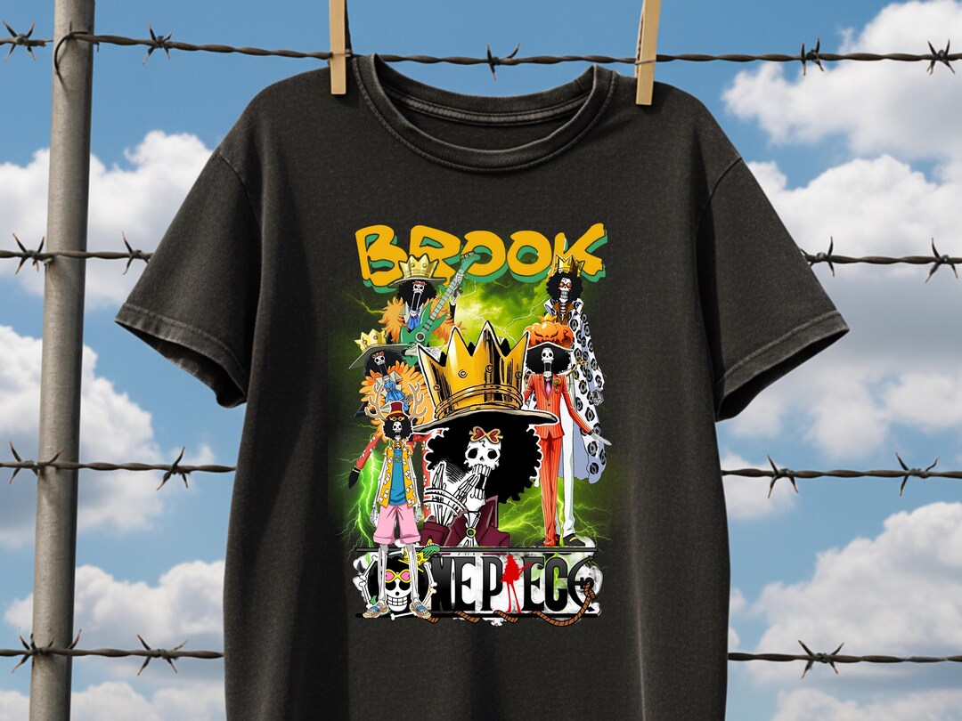 Brook One Piece T-shirt, Anime Crew Streetwear, Japanese Manga Style - Etsy