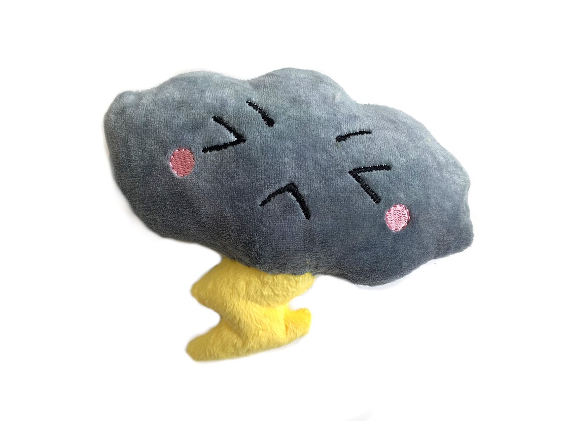 Storm Cloud Plush: Kawaii Thunderstorm Toy, Nursery Decor - Etsy