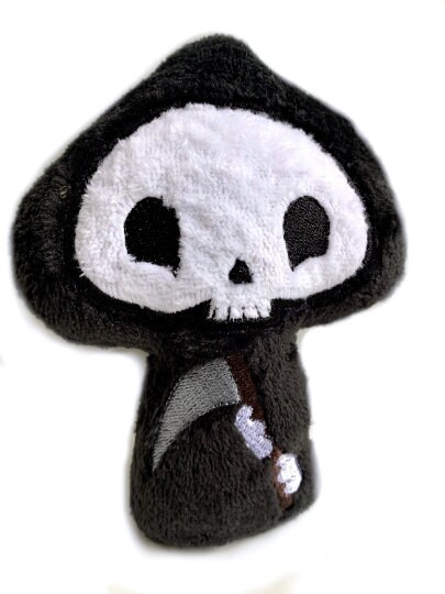 Grim Reaper & Headstone Plush Toy Set: Spooky Halloween Decor - Etsy