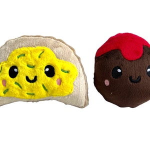 Stuffed Meatball Plush Toy: Kawaii Embroidered Plushie - Etsy