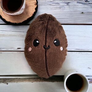 Coffee Bean Plush Toy: Handmade Minky Kawaii Plushie - Etsy