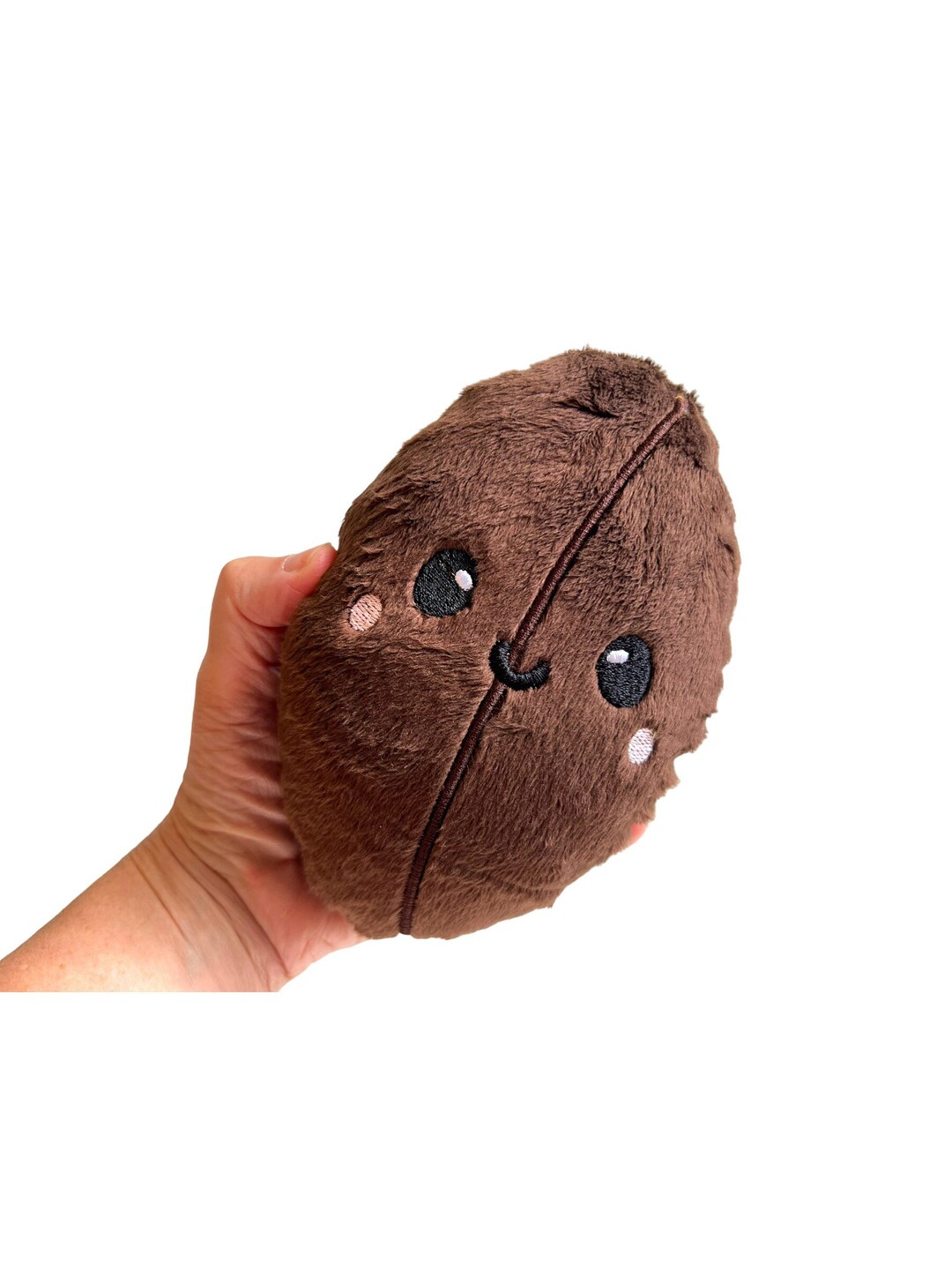 Coffee Bean Plush Toy: Handmade Minky Kawaii Plushie - Etsy