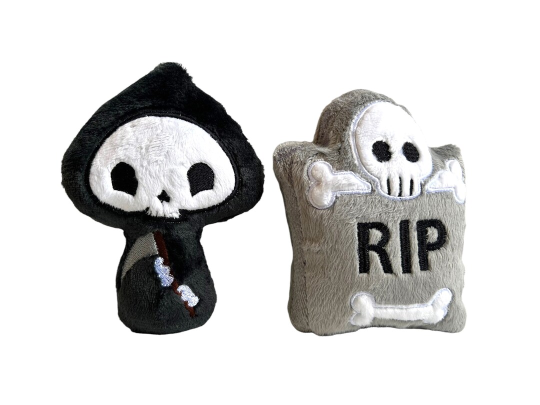 Grim Reaper Headstone Plush Toy Set Funeral Director - Etsy