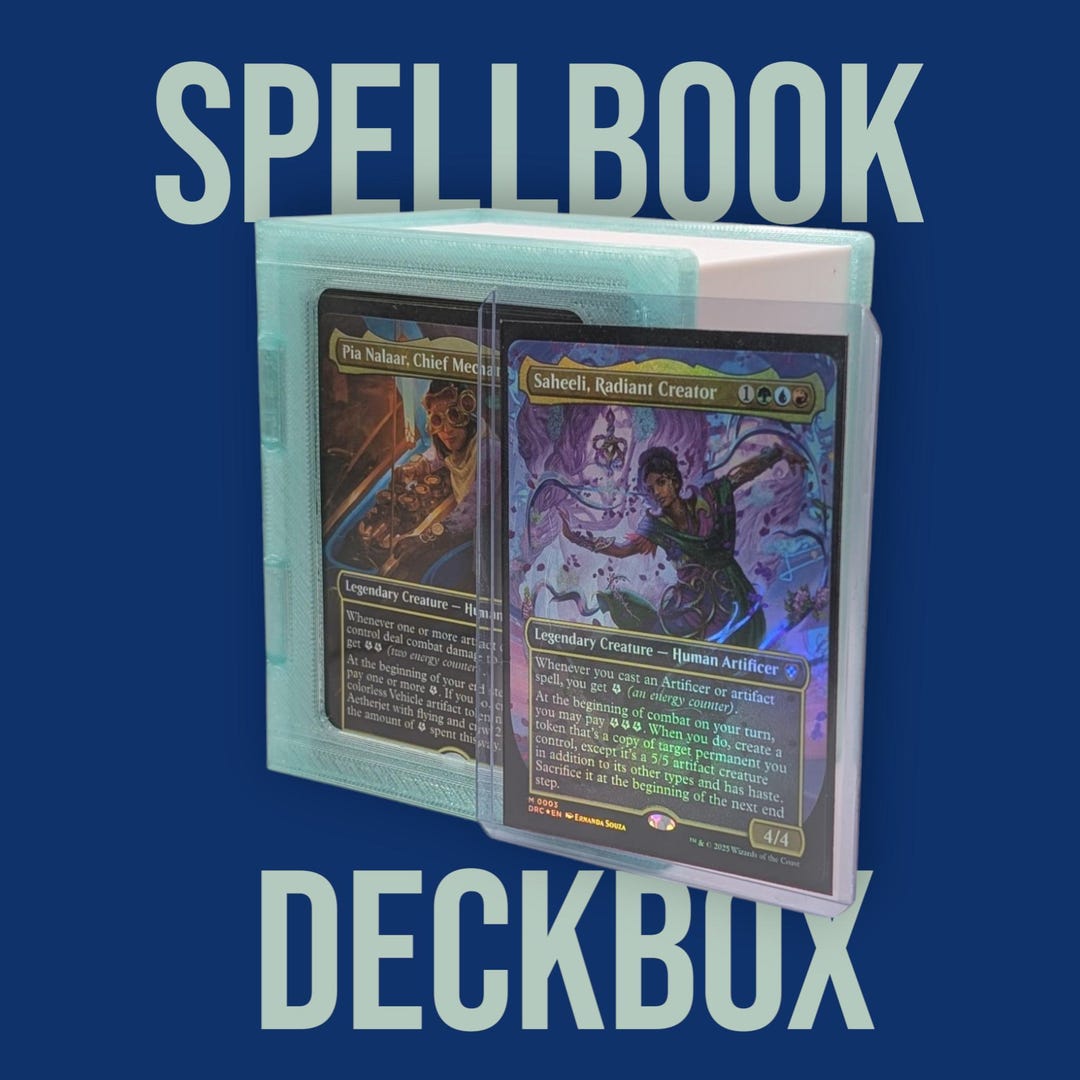 Premium 3D Printed Spell Book Deck Box With Clear Front – PETG Storage ...