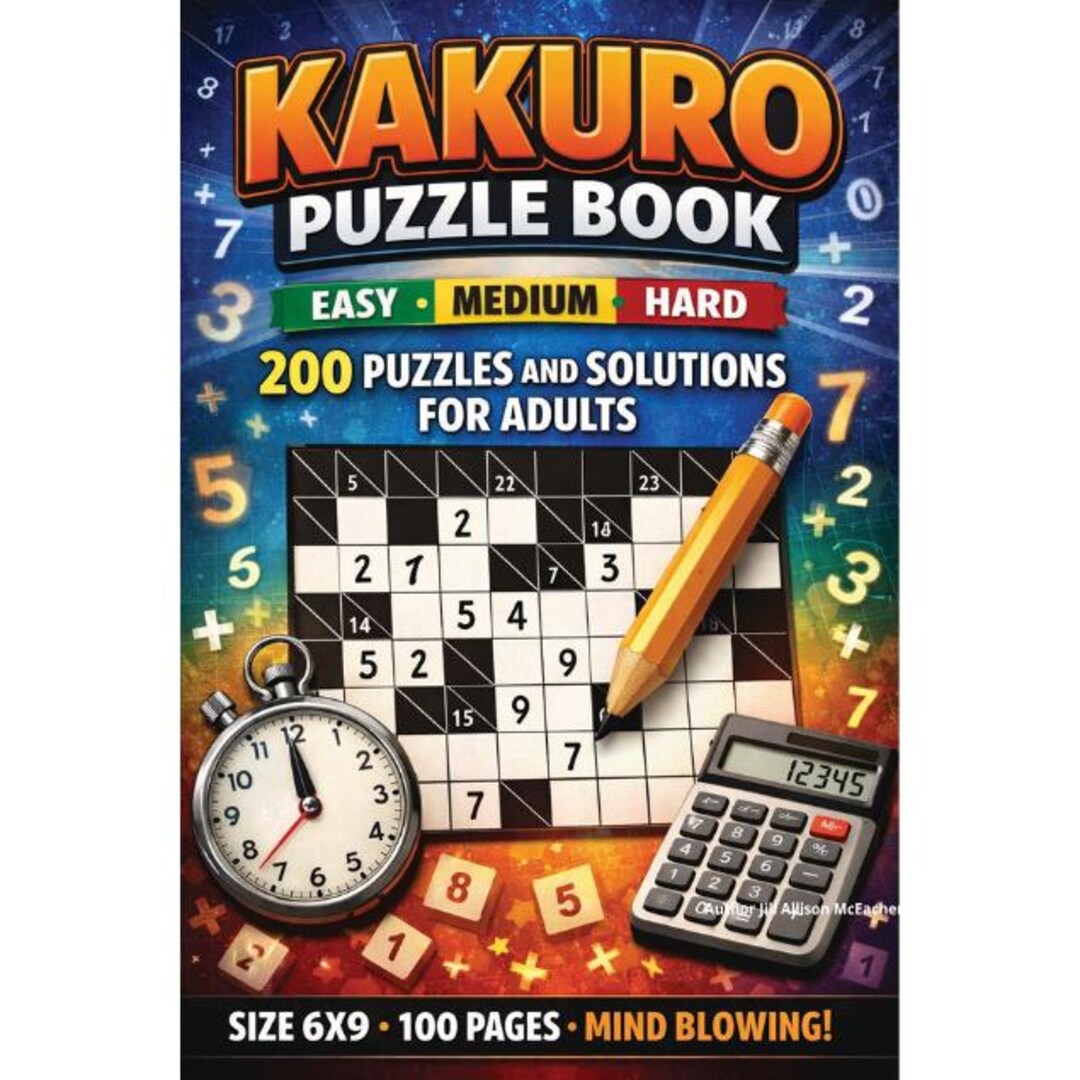 Kakuro Puzzle Book 200 Puzzles and Solutions - Etsy