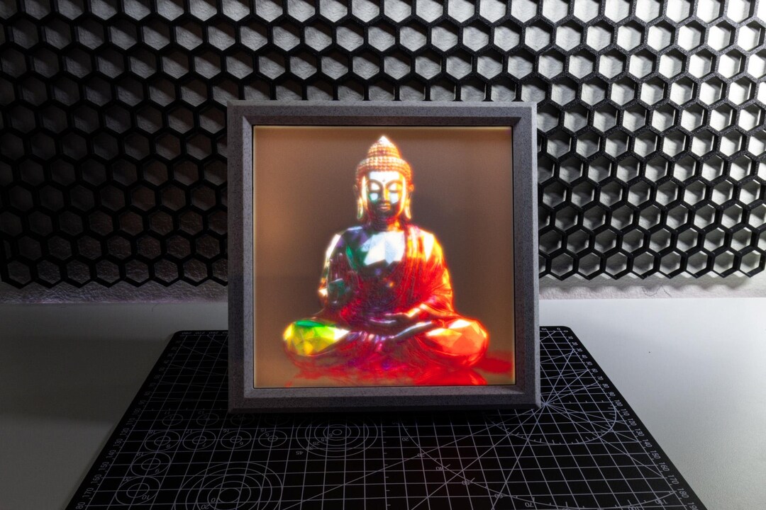 Low Poly Buddha Stained Glass Style LED Light Box Wall or Desktop Art ...
