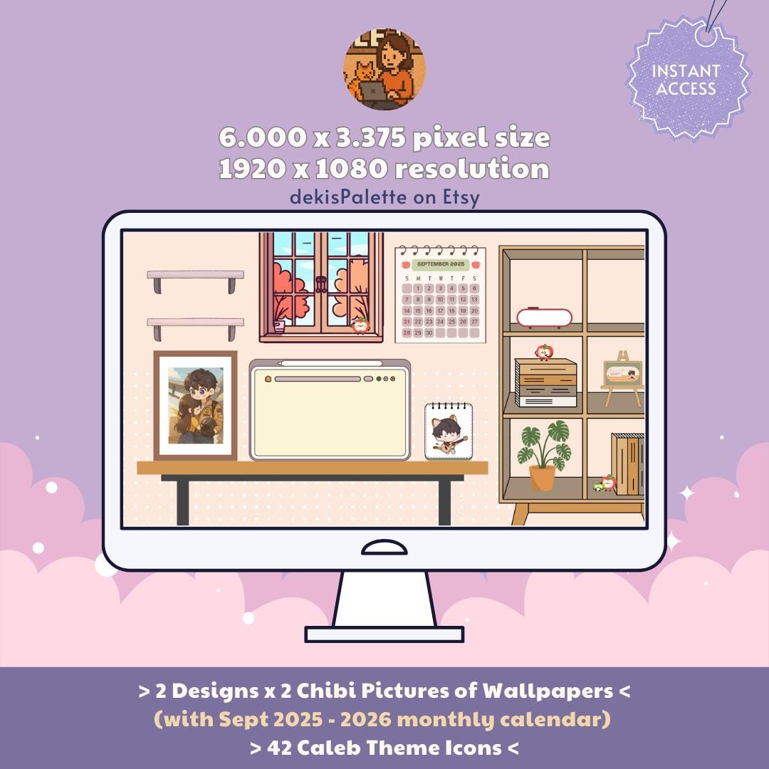 Caleb “love and Deepspace” Themed Desktop Organizer Wallpaper Folder ...