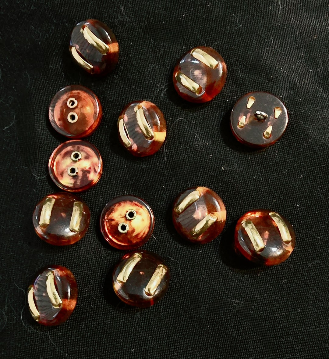 Buttons - 12 Tortoiseshell Look Buttons - Vintage - Etsy