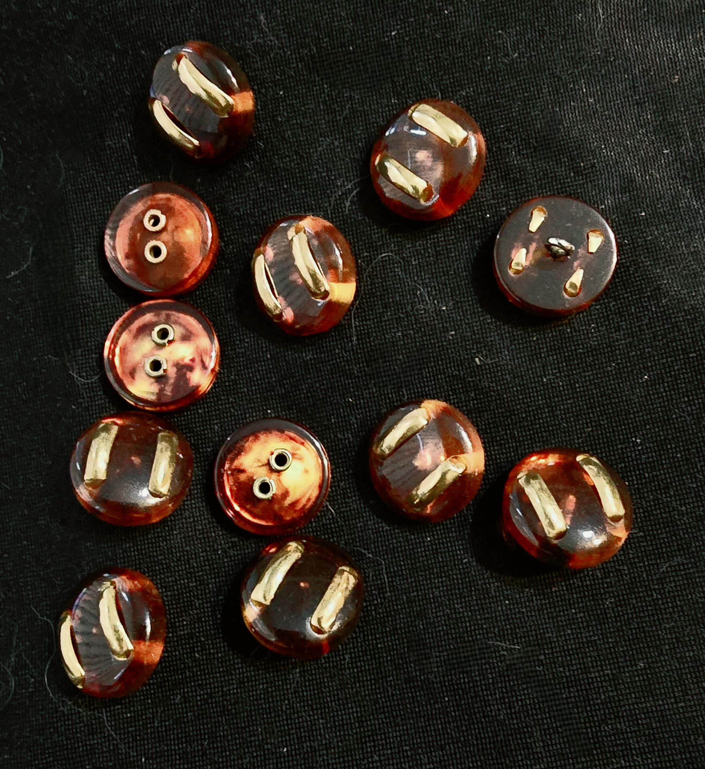 Buttons - 12 Tortoiseshell Look Buttons - Vintage - Etsy