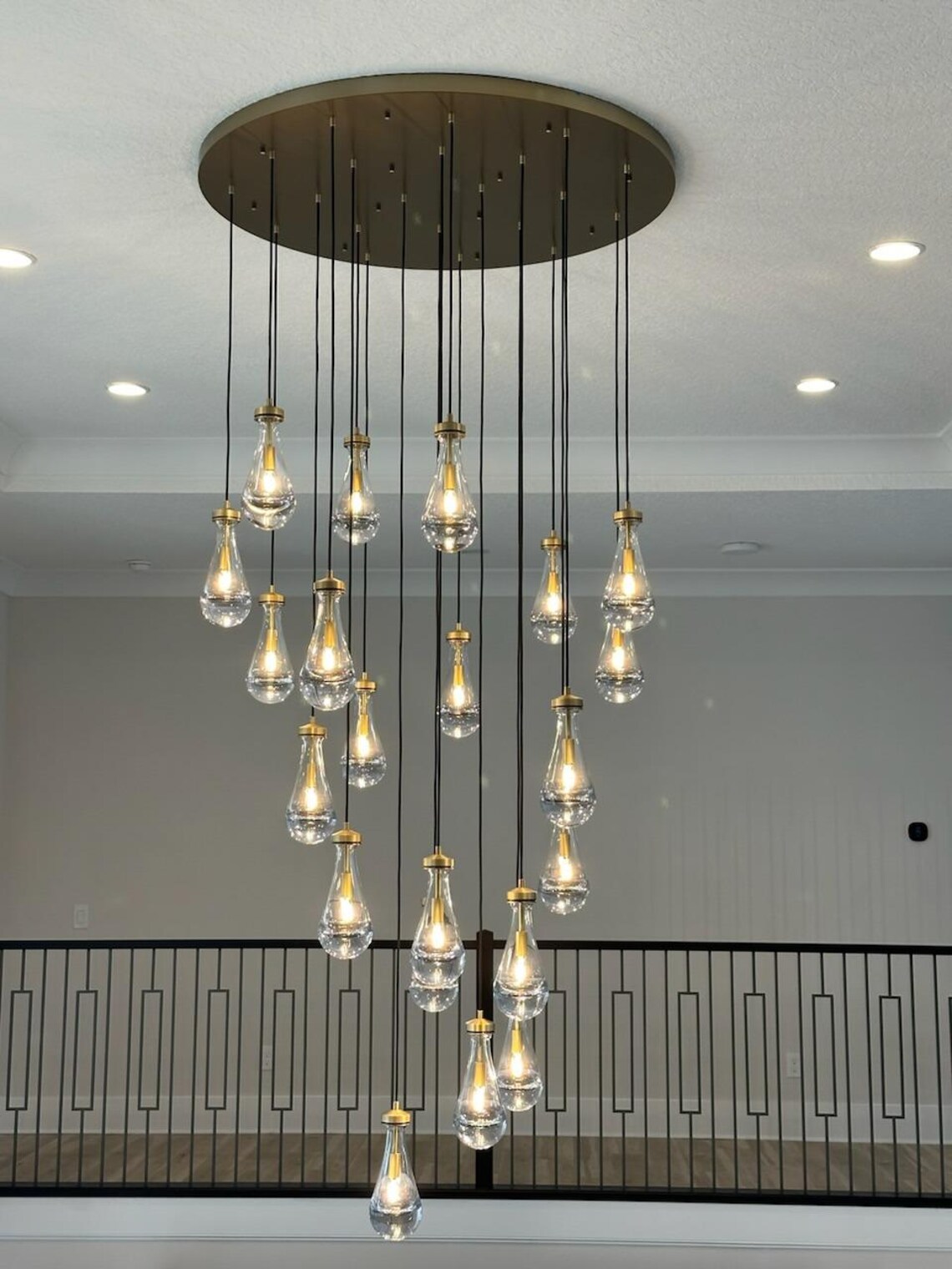 Industrial Style Modern Raindrop Chandelier, Linear Pendant Chandelier ...