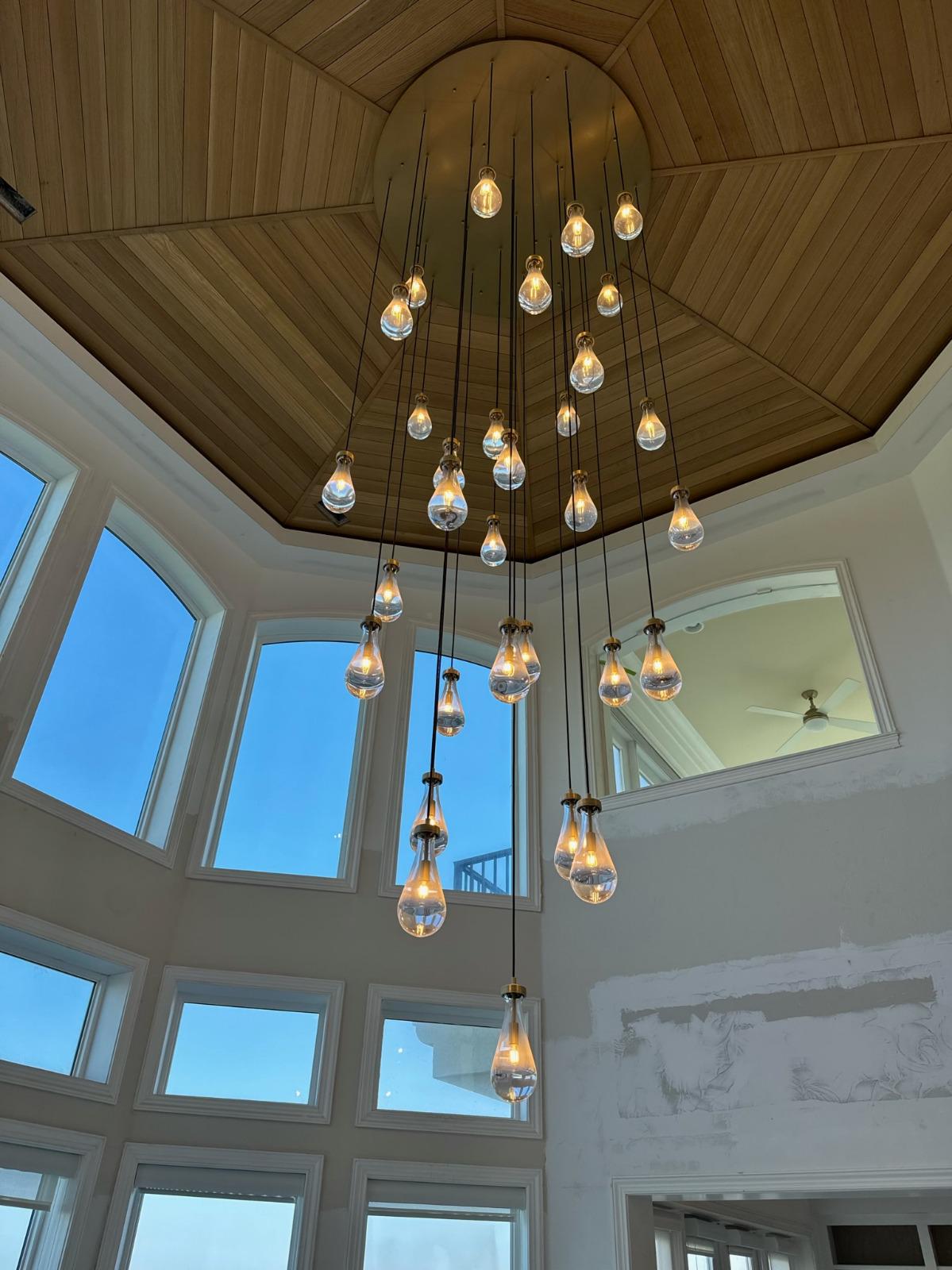 Industrial Style Modern Raindrop Chandelier, Linear Pendant Chandelier ...