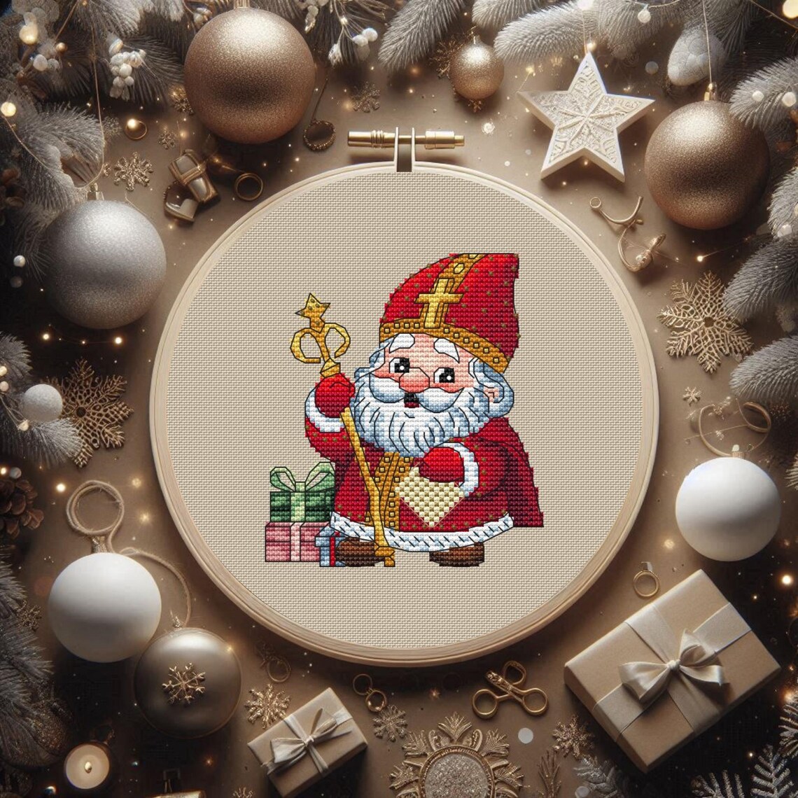 Saint Nicholas. Saint Nicholas Cross Stitch Pattern. Digital Pattern ...