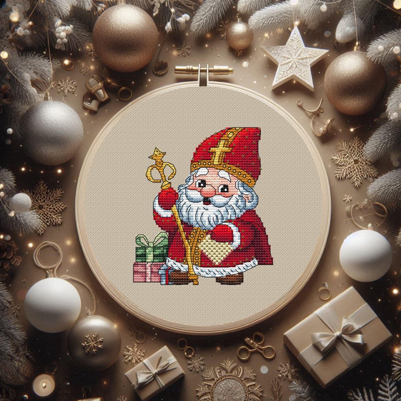 Saint Nicholas. Saint Nicholas Cross Stitch Pattern. Digital Pattern ...
